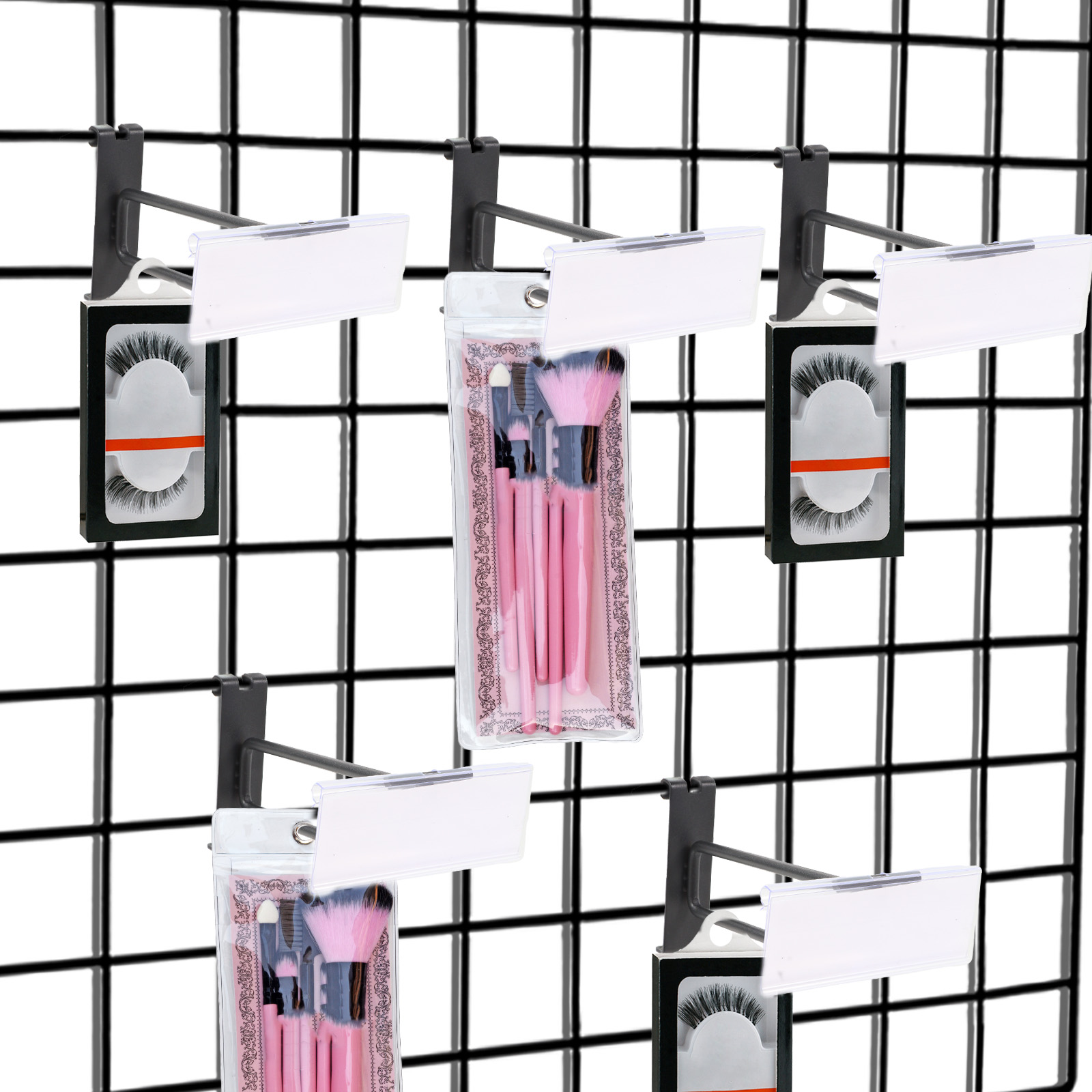 Polmart Heavy Duty Gridwall Panel Double-Bar Hooks, Black – 50 Pack (4 ...