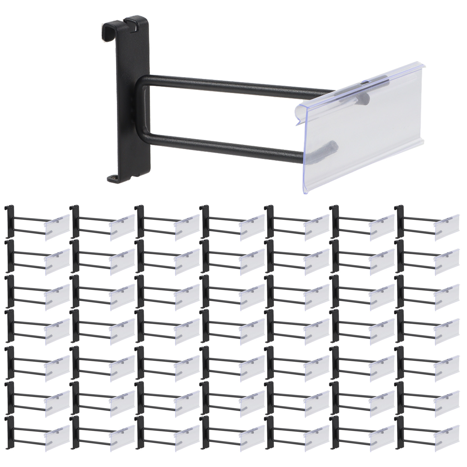 Polmart Heavy Duty Gridwall Panel Double-Bar Hooks, Black – 50 Pack (4 ...